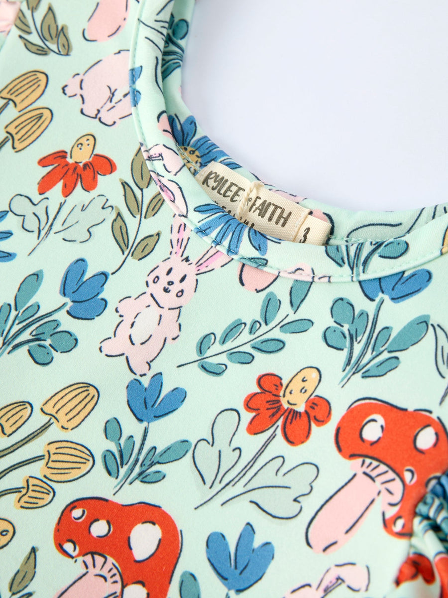 Easter Bunny and Mushroom Print Girls' Dress from Rylee Faith Designs ...