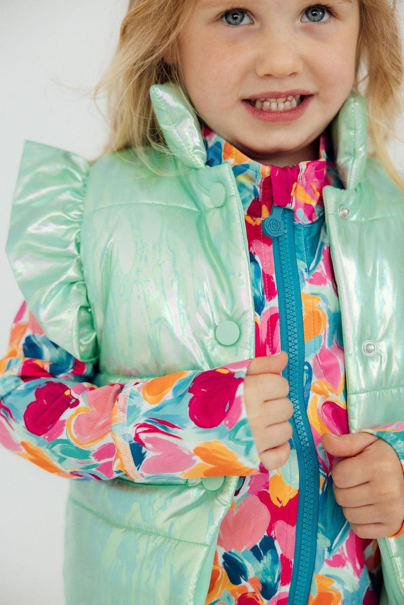 Mint Iridescent Puffer Vest from Mila & Rose at Sophia's Style ...