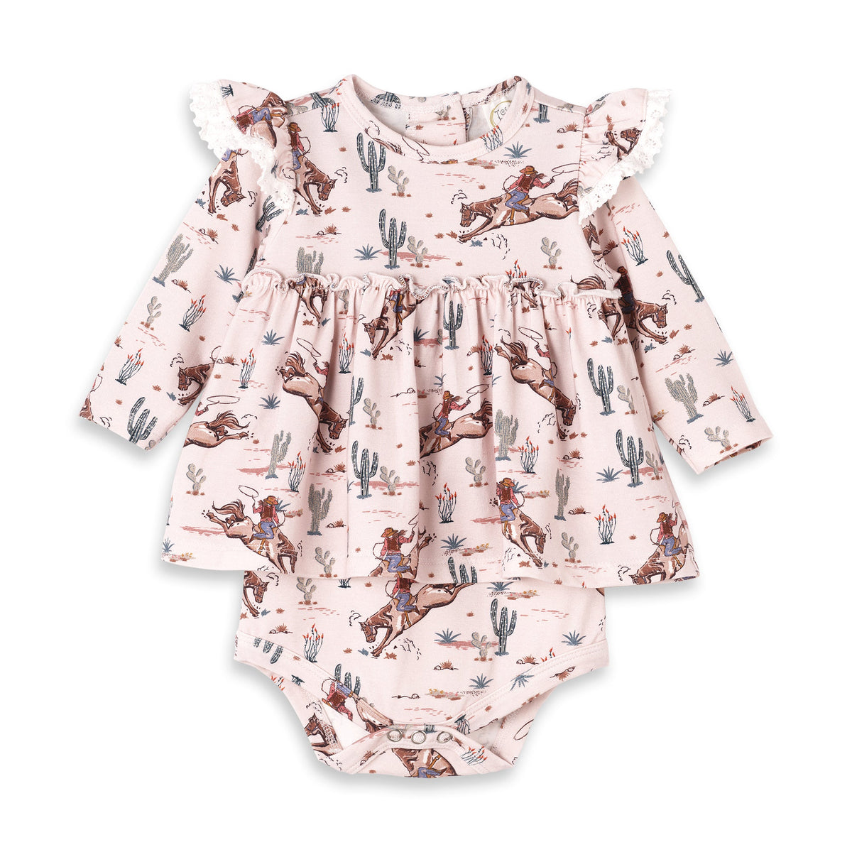Prairie Princess Baby Girl Western Bamboo Skirted Bodysuit from Tesa ...