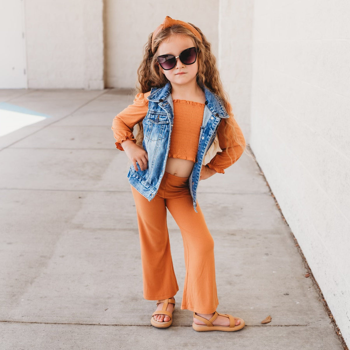 PUMPKIN RIB DREAM SMOCKED FLARE SET – SophiasStyle.com