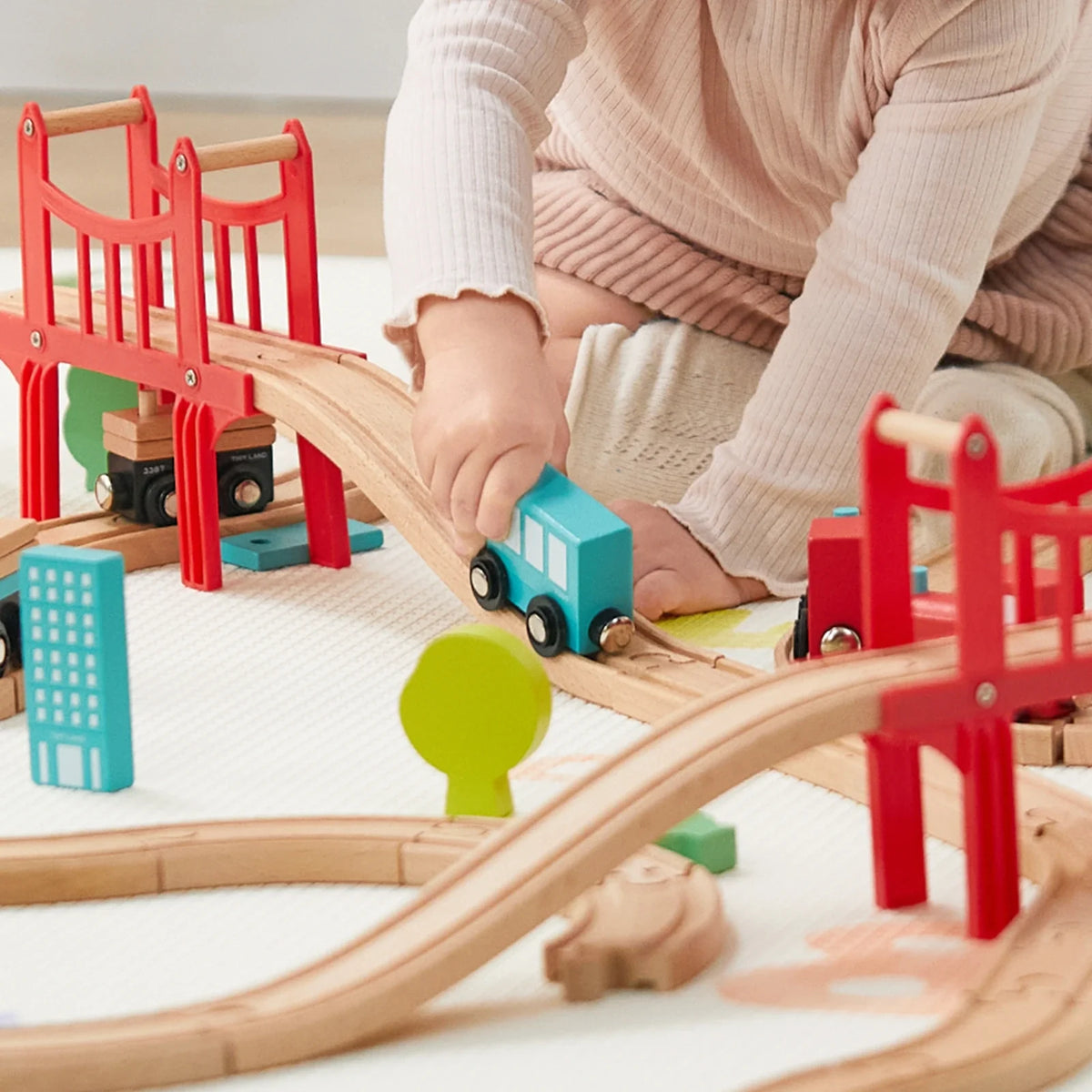 Tiny Land® Wooden Train Set for Children 39 Pcs from Tiny Land at ...