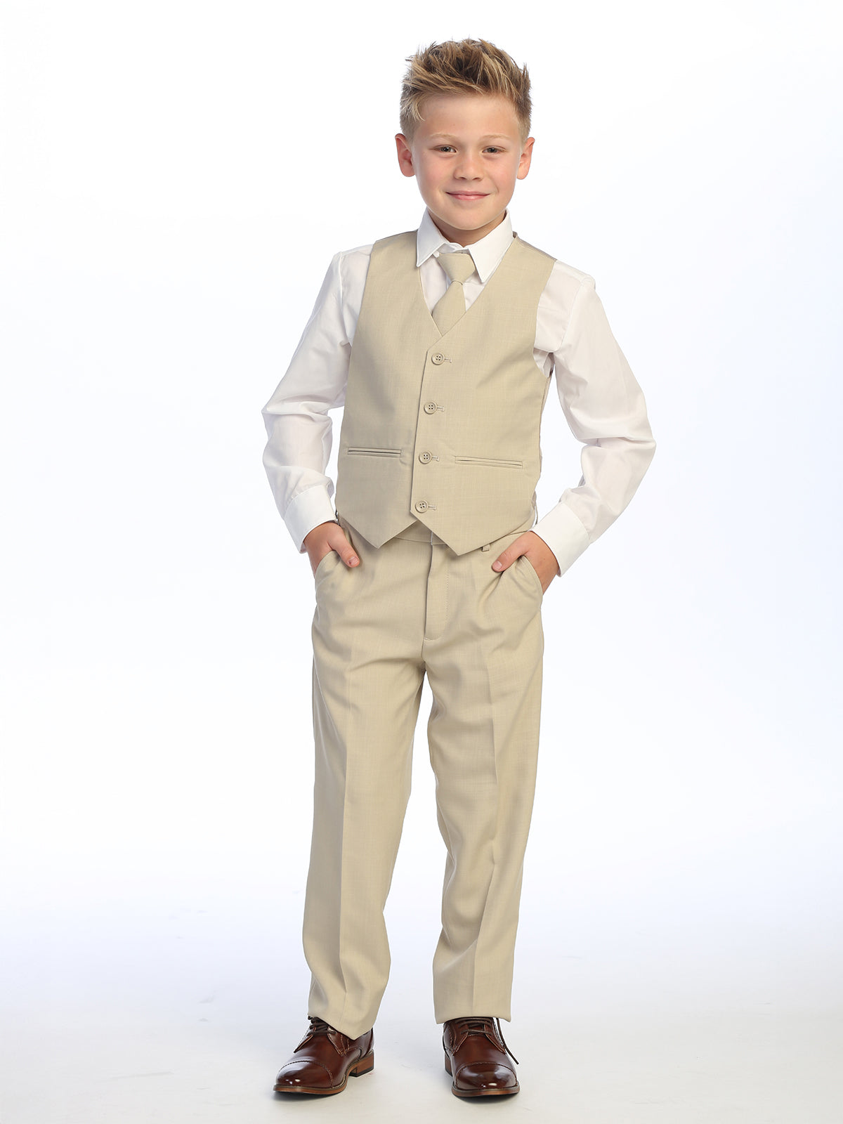 Stylish Slim Fit 5 Pieces Jacket Vest Pants Suit for Boys, Sizes 8-20 ...