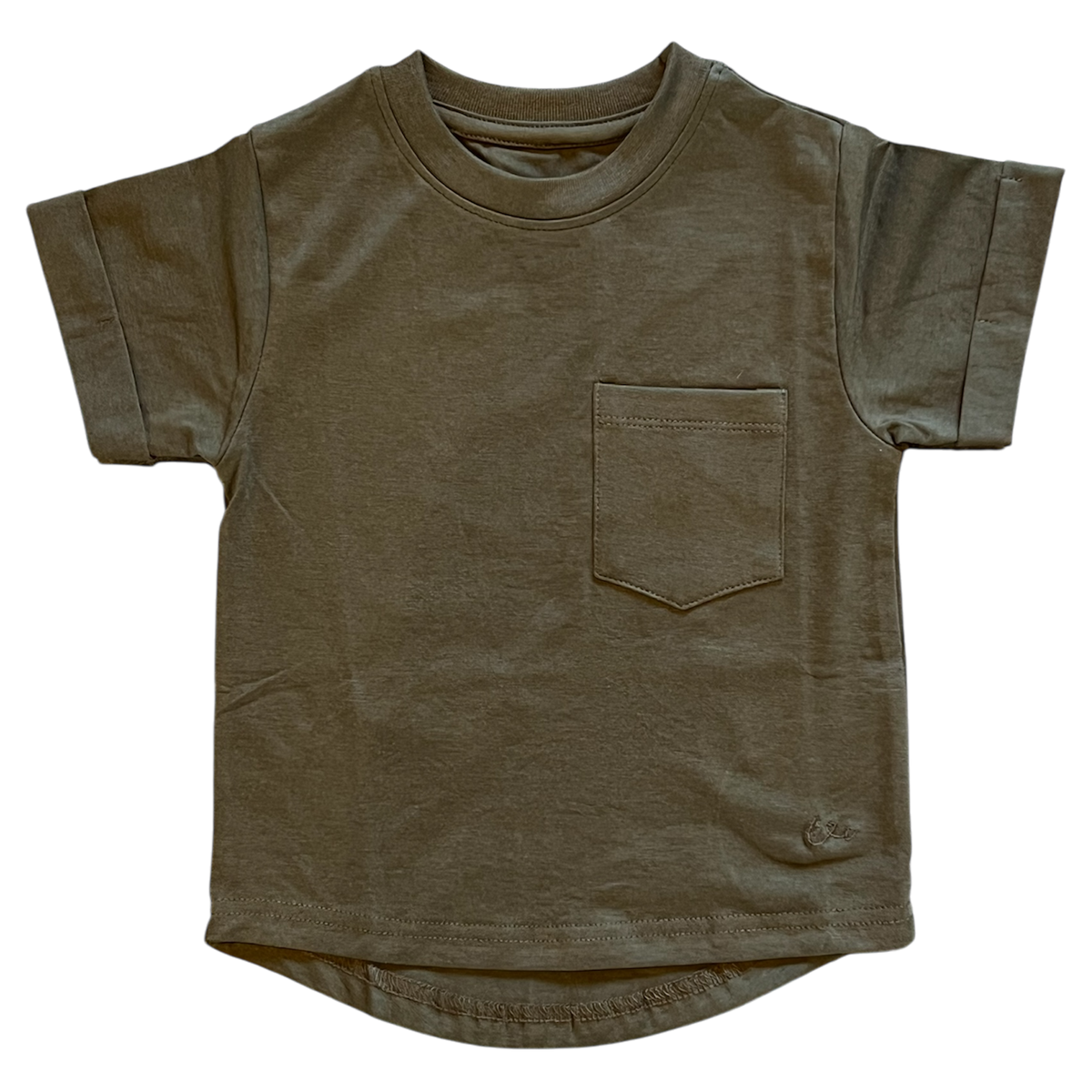 Olive Boxy Kids Tee from Laree & Co at Sophia's Style – SophiasStyle.com