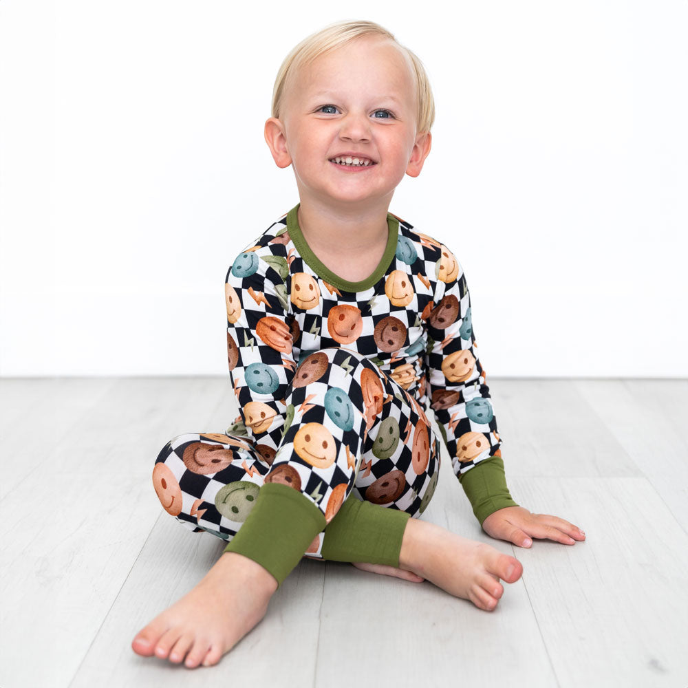 Luke Smiley Checks Bamboo 2-Piece Long Sleeve Set from Laree & Co at ...