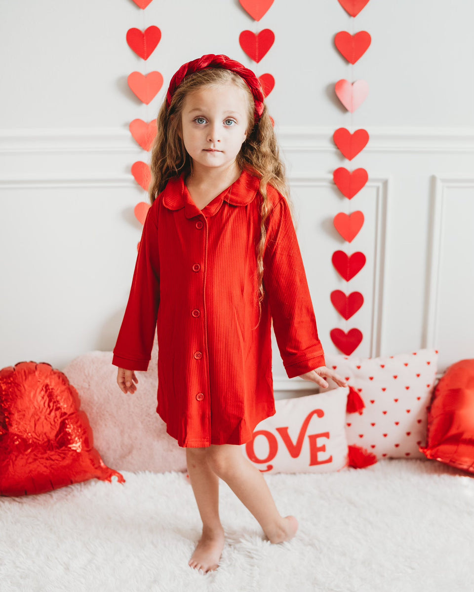 RED RIB GIRL'S DREAM GOWN – SophiasStyle.com