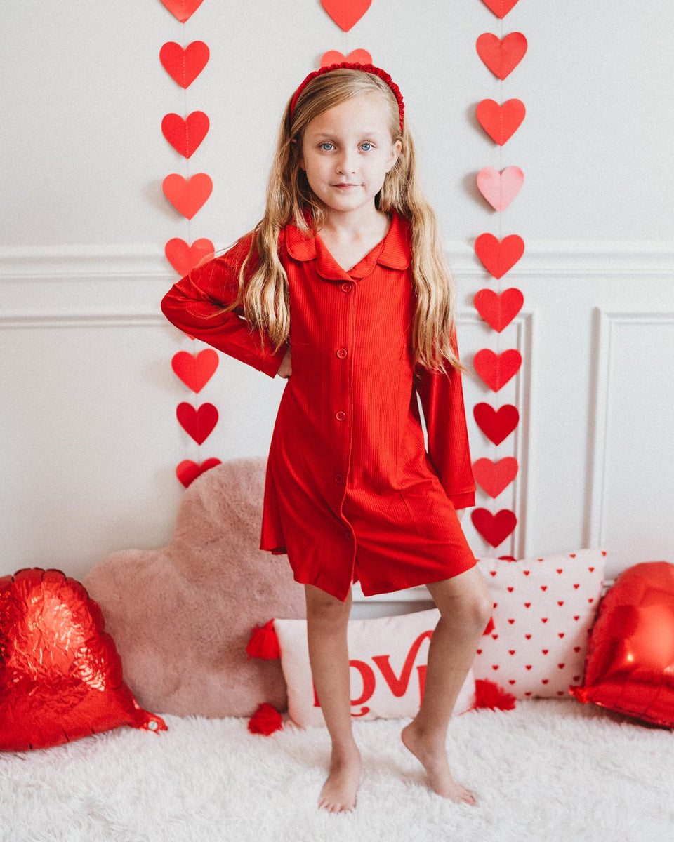 RED RIB GIRL'S DREAM GOWN – SophiasStyle.com
