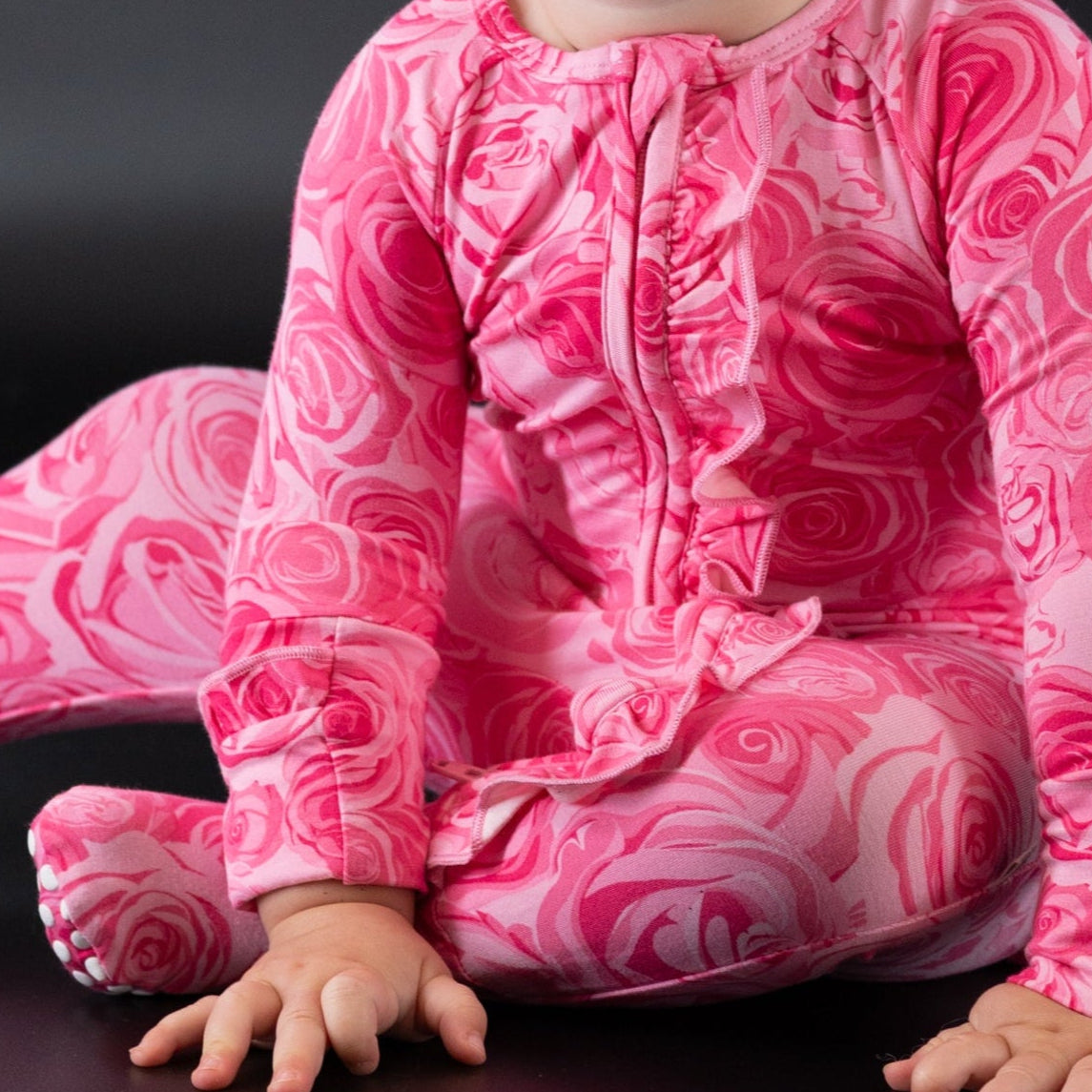 This Must Be Love Ruffle Footie – SophiasStyle.com