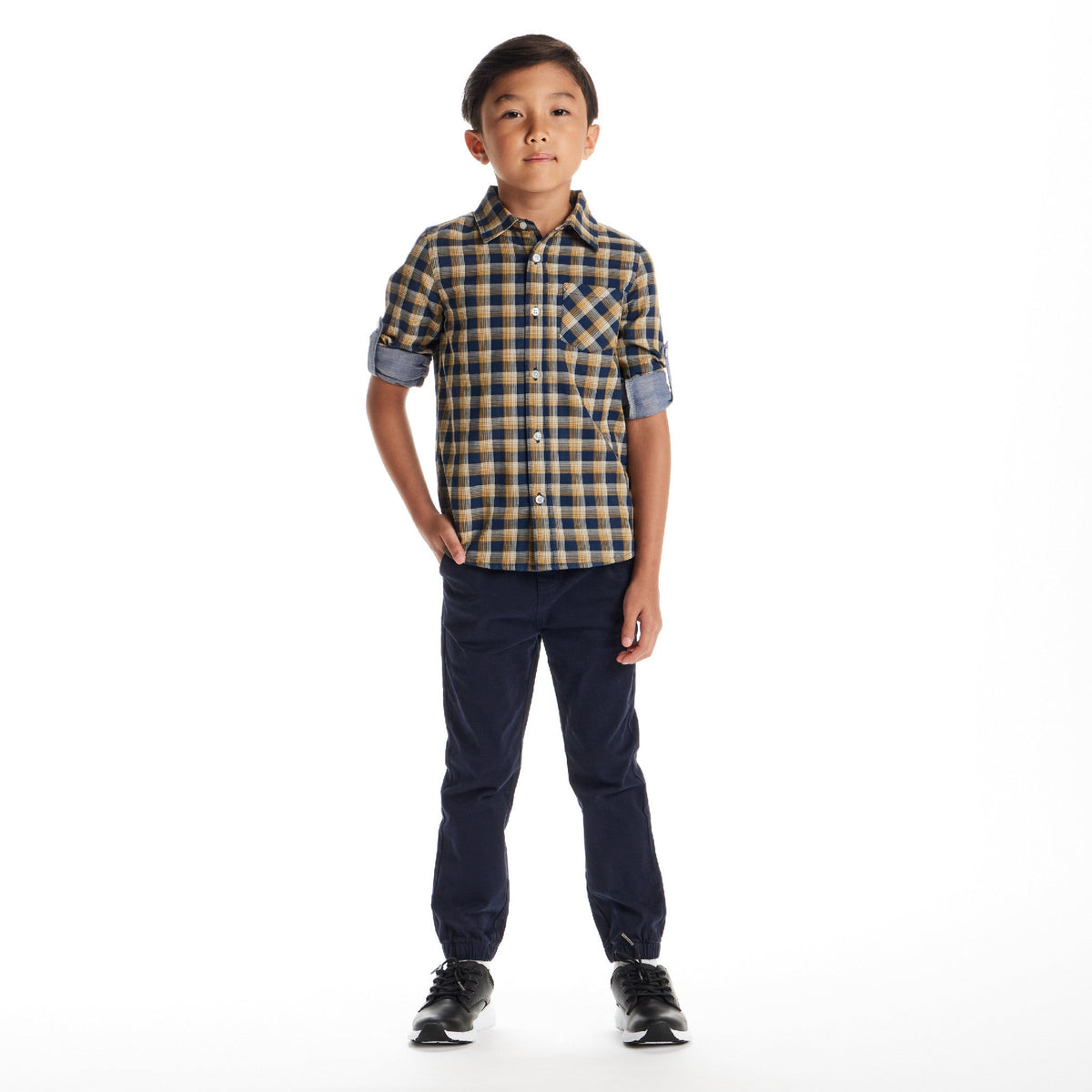 Kids Double-Faced Buttondown | Blue Plaid at Sophia's Style ...