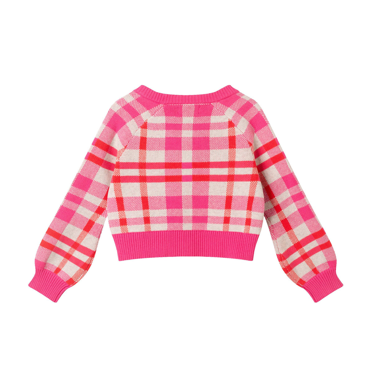 Kids Girls Cardigan | Pink Plaid at Sophia's Style – SophiasStyle.com