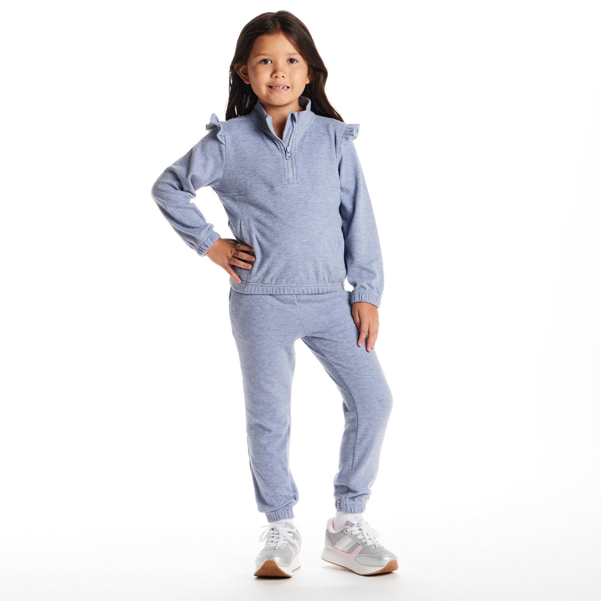 Kids Quarter Zip Sweatshirt Set | Navy at Sophia's Style – SophiasStyle.com