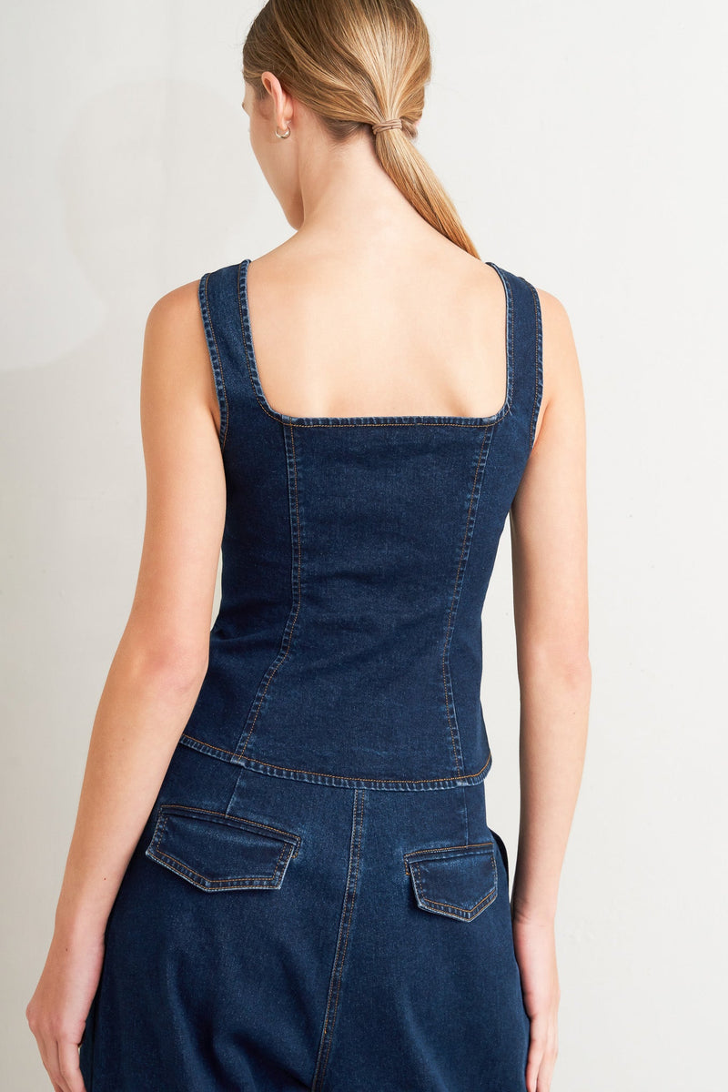 QUIET LUXE DENIM TOP from Flying Tomato at Sophia's Style ...