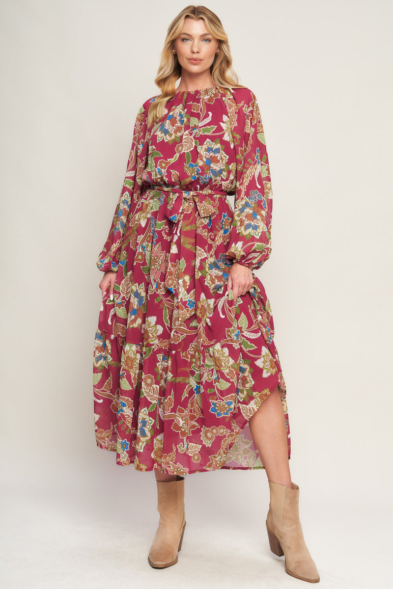 FLORALLY CHIC WOVEN MIDI DRESS from Flying Tomato at Sophia's Style ...