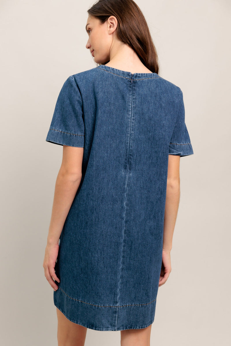 SIMPLY PUT TOGETHER DENIM MINI DRESS from Flying Tomato at Sophia's ...
