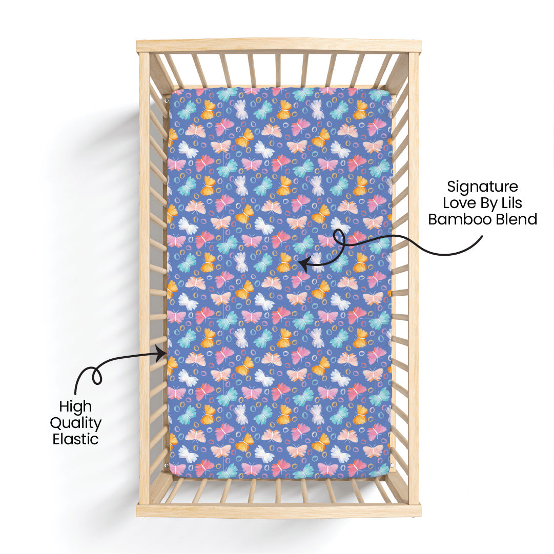 Korrie Butterflies Bamboo Crib Sheet from Laree + Co. at Sophia's Style ...
