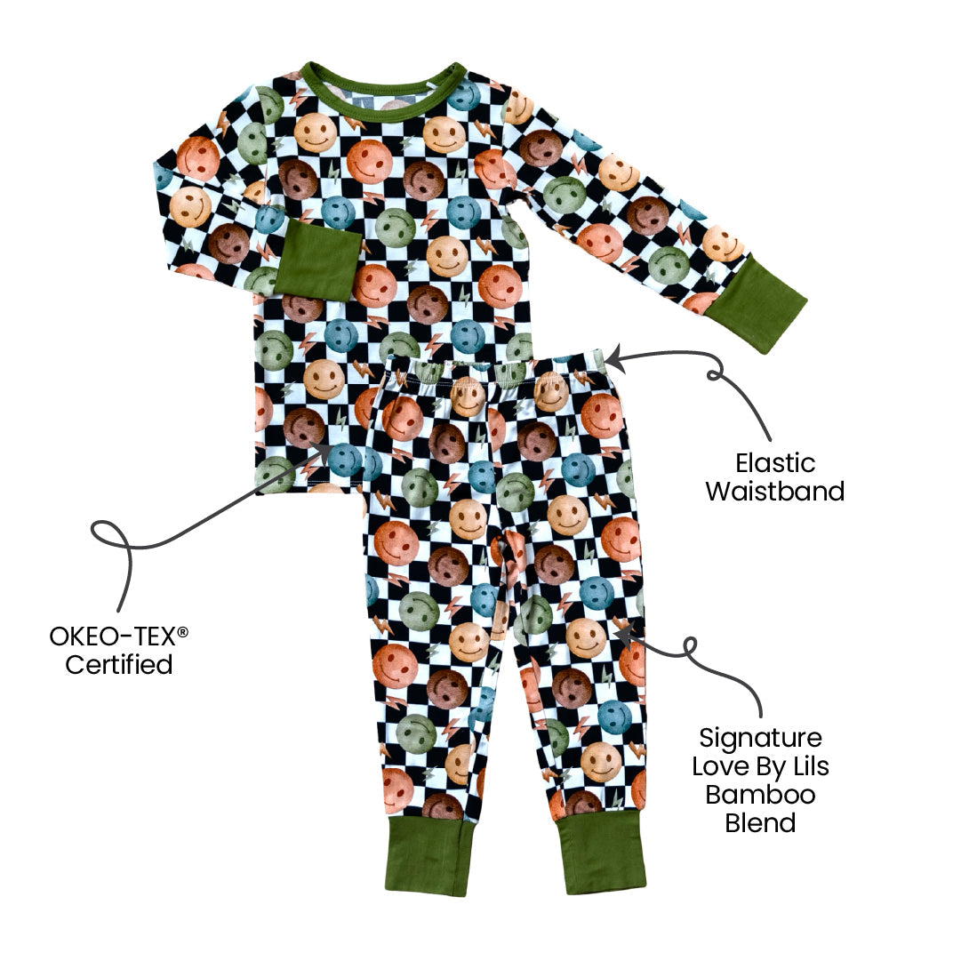 Luke Smiley Checks Bamboo 2-Piece Long Sleeve Set from Laree & Co at ...