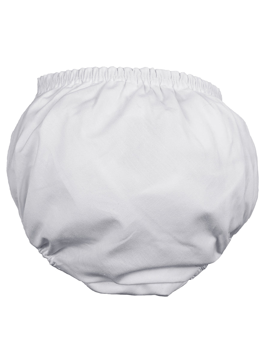 Baby Girls White Elastic Bloomer Diaper Cover NB-XL – SophiasStyle.com