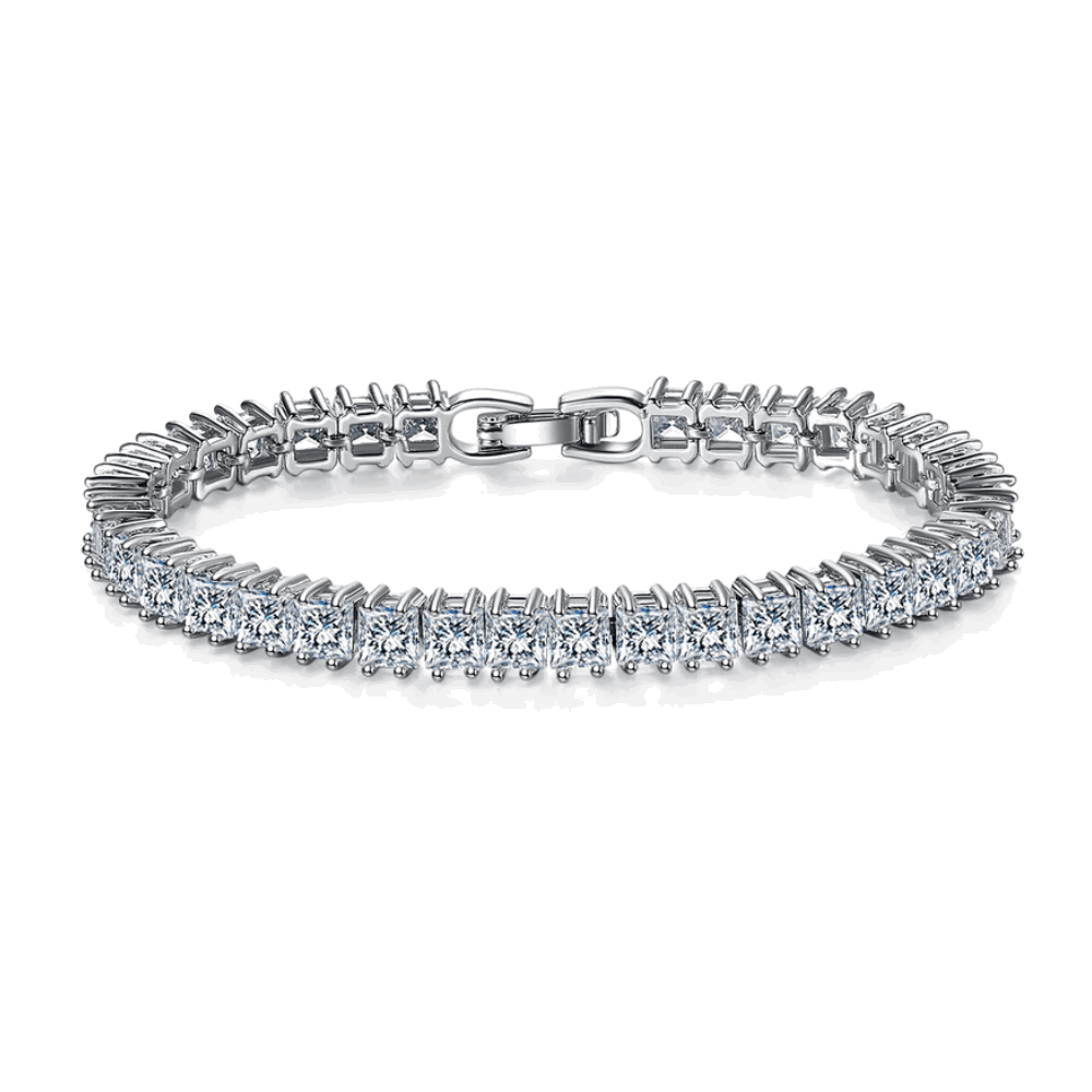 Princess Cut Cubic Zirconia Tennis Bracelet from Hollywood Sensation at ...