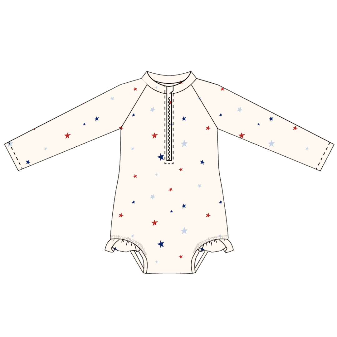 Little Fireworks Long Sleeve Swimsuit from Sweet P Baby Co. at Sophia's ...