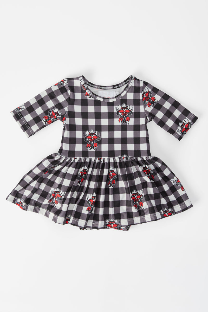 Texas Tech Plaid Raider Red 3/4 Sleeve Twirl Bodysuit at Sophia's Style ...