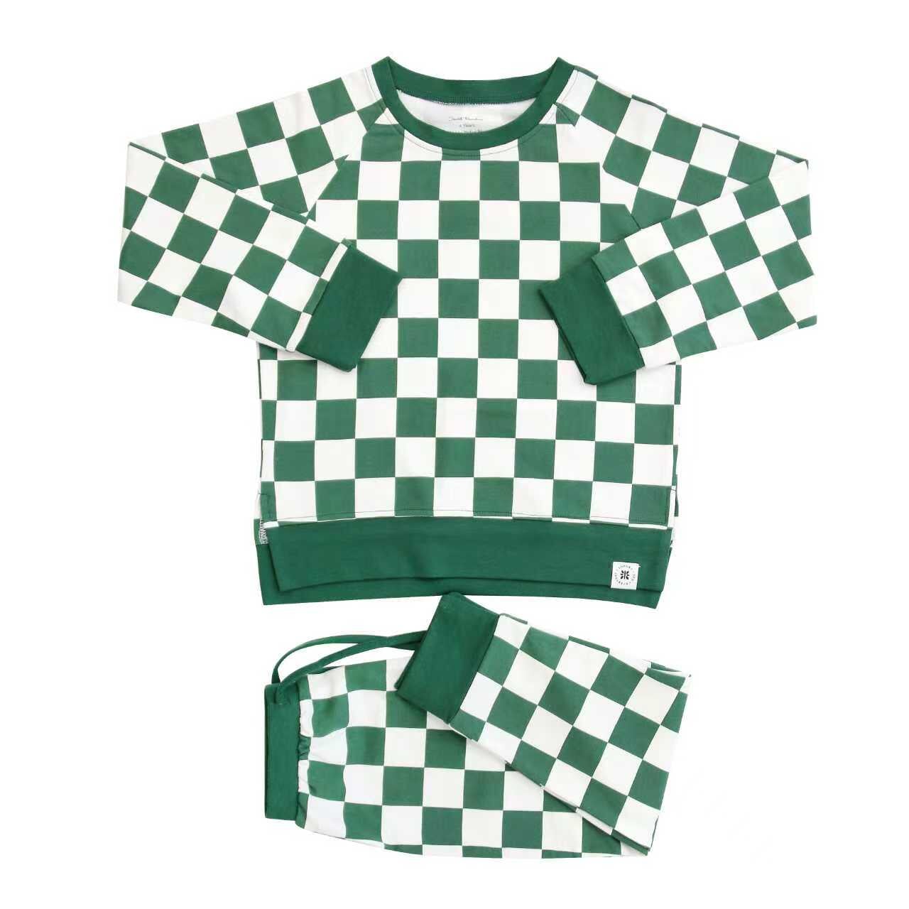 Checker Greatest Green Crew Neck Jogger Set – SophiasStyle.com