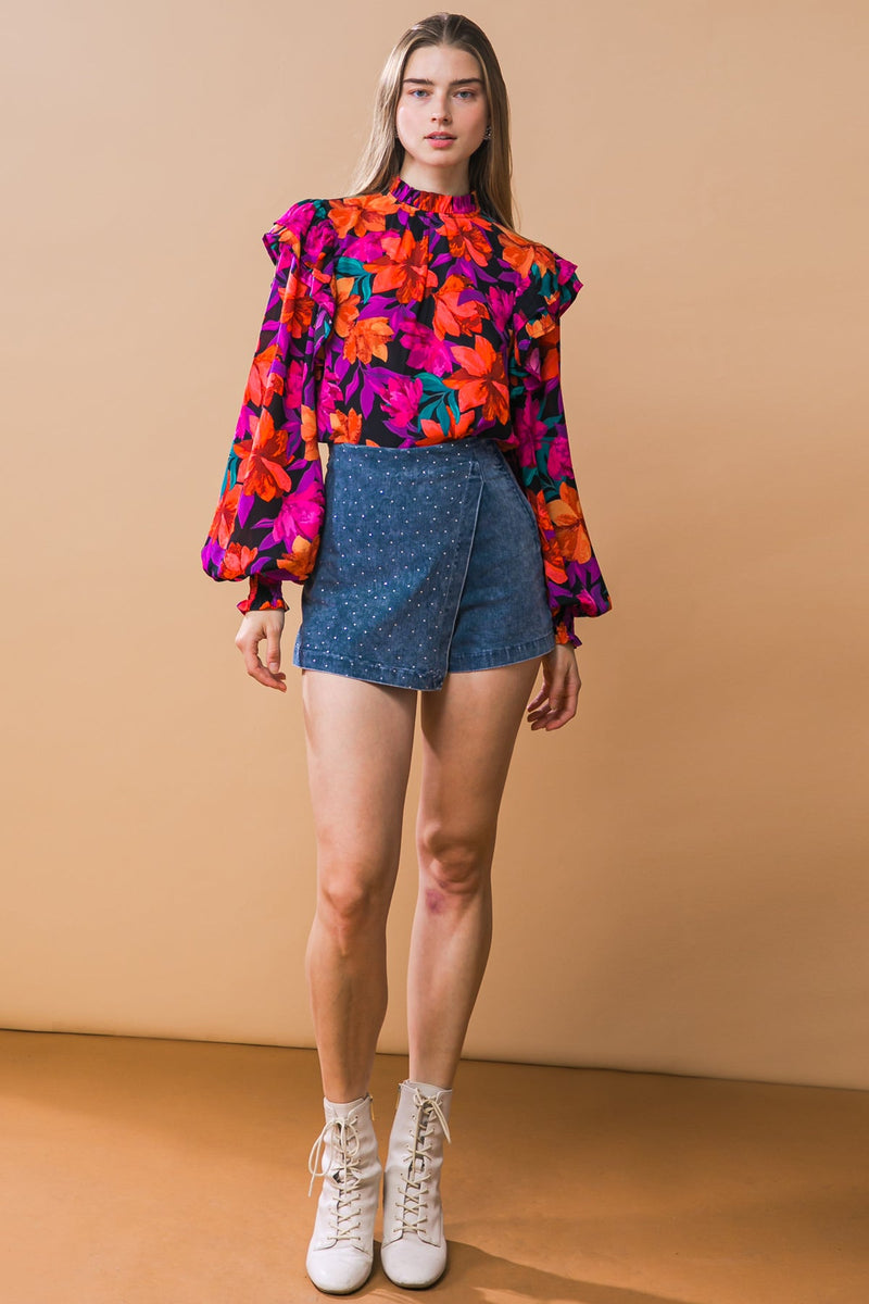 POSH POSITION DENIM SKORT from Flying Tomato at Sophia's Style ...