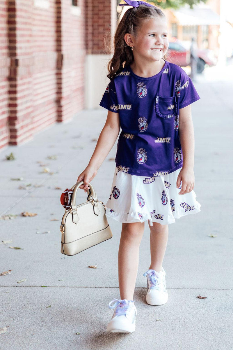 JMU White Duke Dog Twirl Skort at Sophia's Style – SophiasStyle.com