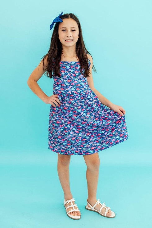 Fish in the Sea Ruffle Cross Back Dress from Mila & Rose at Sophia's ...