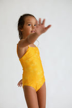 Girl's Strappy One Piece in Yellow Ohia Print – SophiasStyle.com