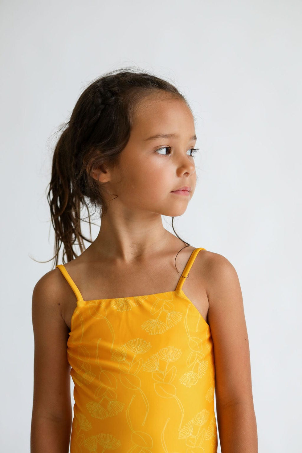 Girl's Strappy One Piece in Yellow Ohia Print – SophiasStyle.com
