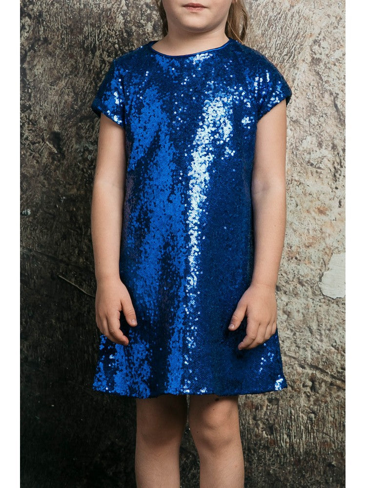 Big Girls Royal Blue Sequin Shift Special Occasion Dress 8-12 ...