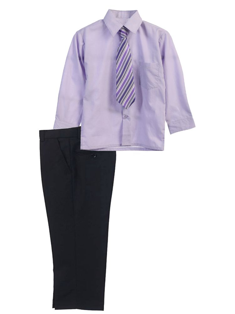 Big Boy's 3 Piece Dress Shirt Tie Pants Formal Outfit, Sizes 8-18 ...